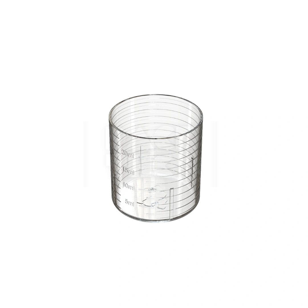 Shop 20ml Spiral Dosing Cups Clear Natural - PackTHC